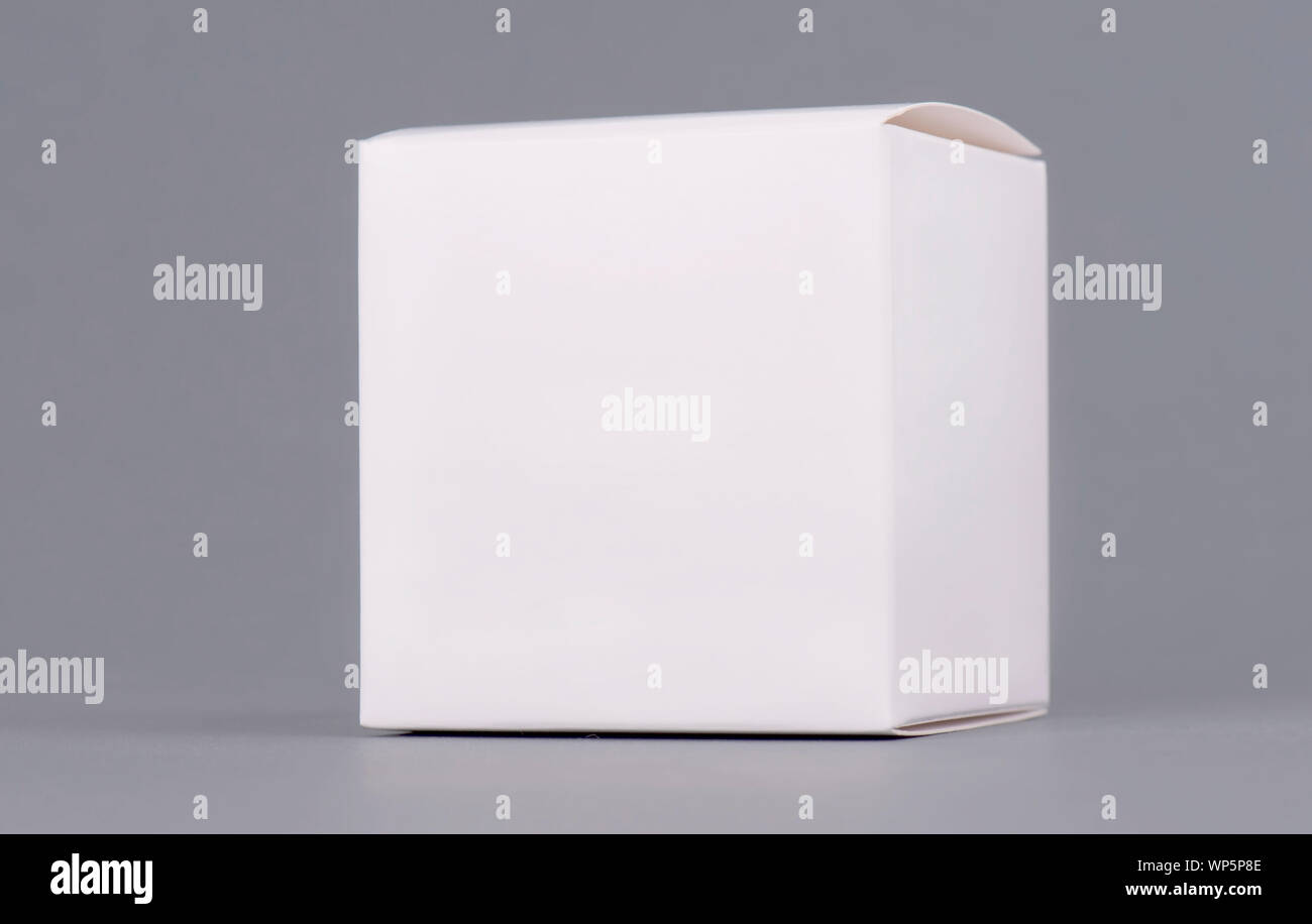 Square white carton product box mock up, side view, clipping path ...