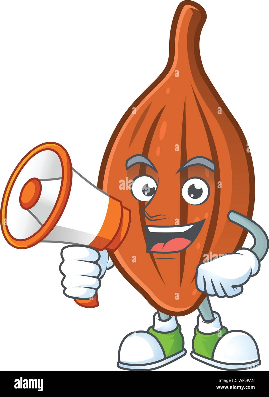 With megaphone seeds choco cartoon with symbol mascot Stock Vector ...