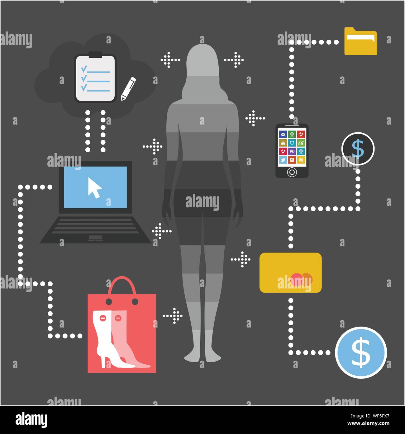 Woman drawing sketch grey Stock Vector Images - Alamy