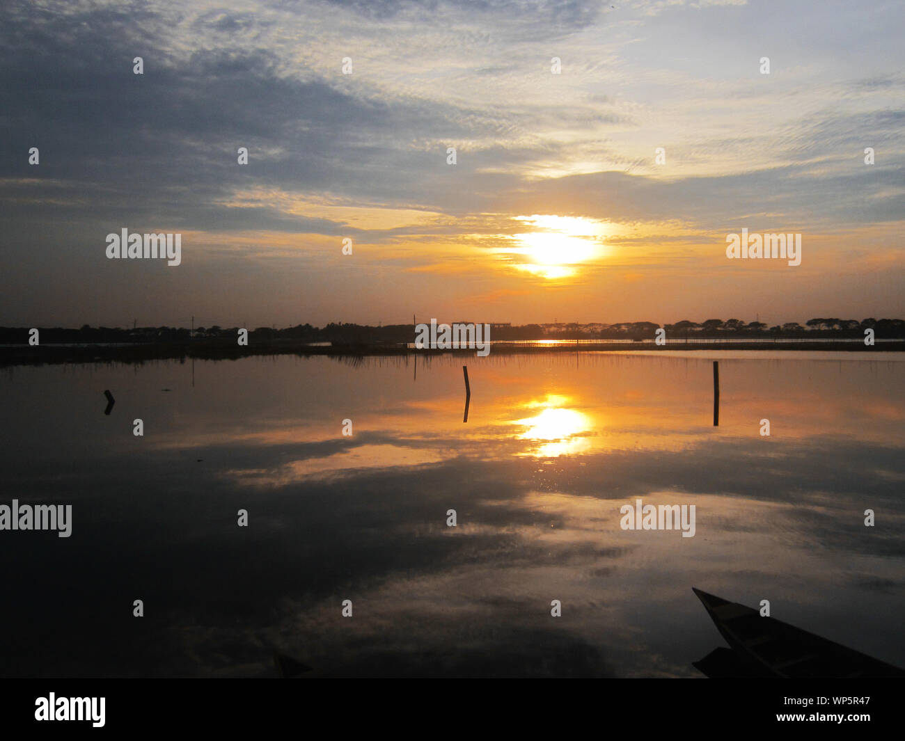 Background sky during sunset and water reflections Stock Photo - Alamy