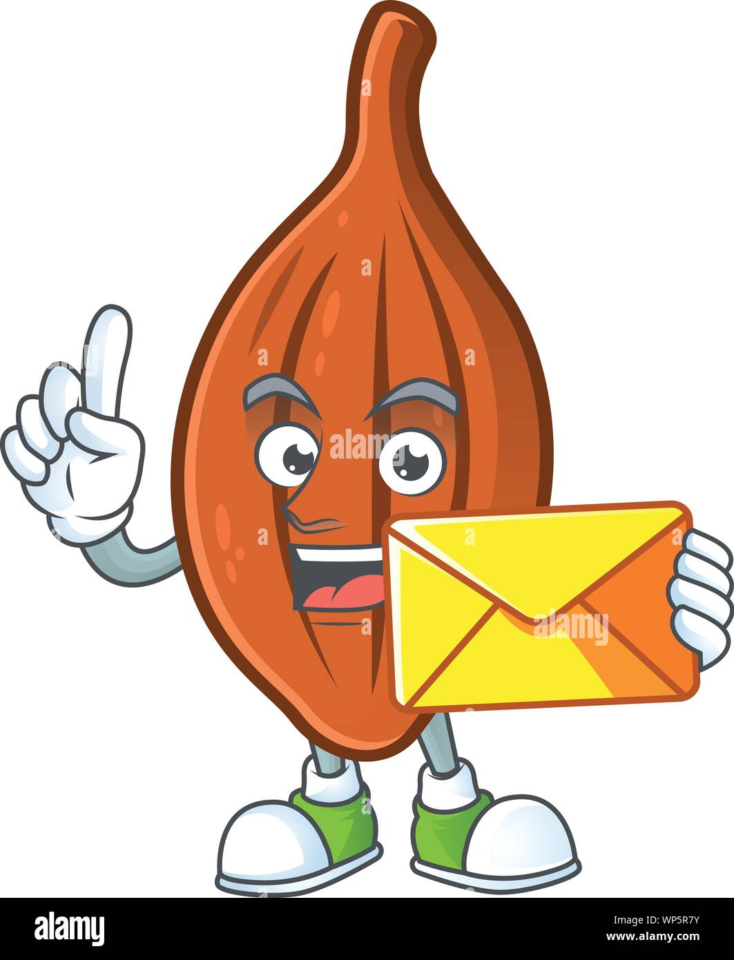 With envelope choco dessert sweet in cartoon character Stock Vector ...