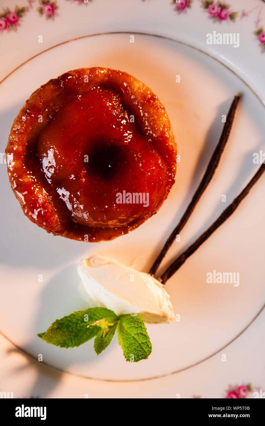 Fancy glazed peach desert Stock Photo - Alamy