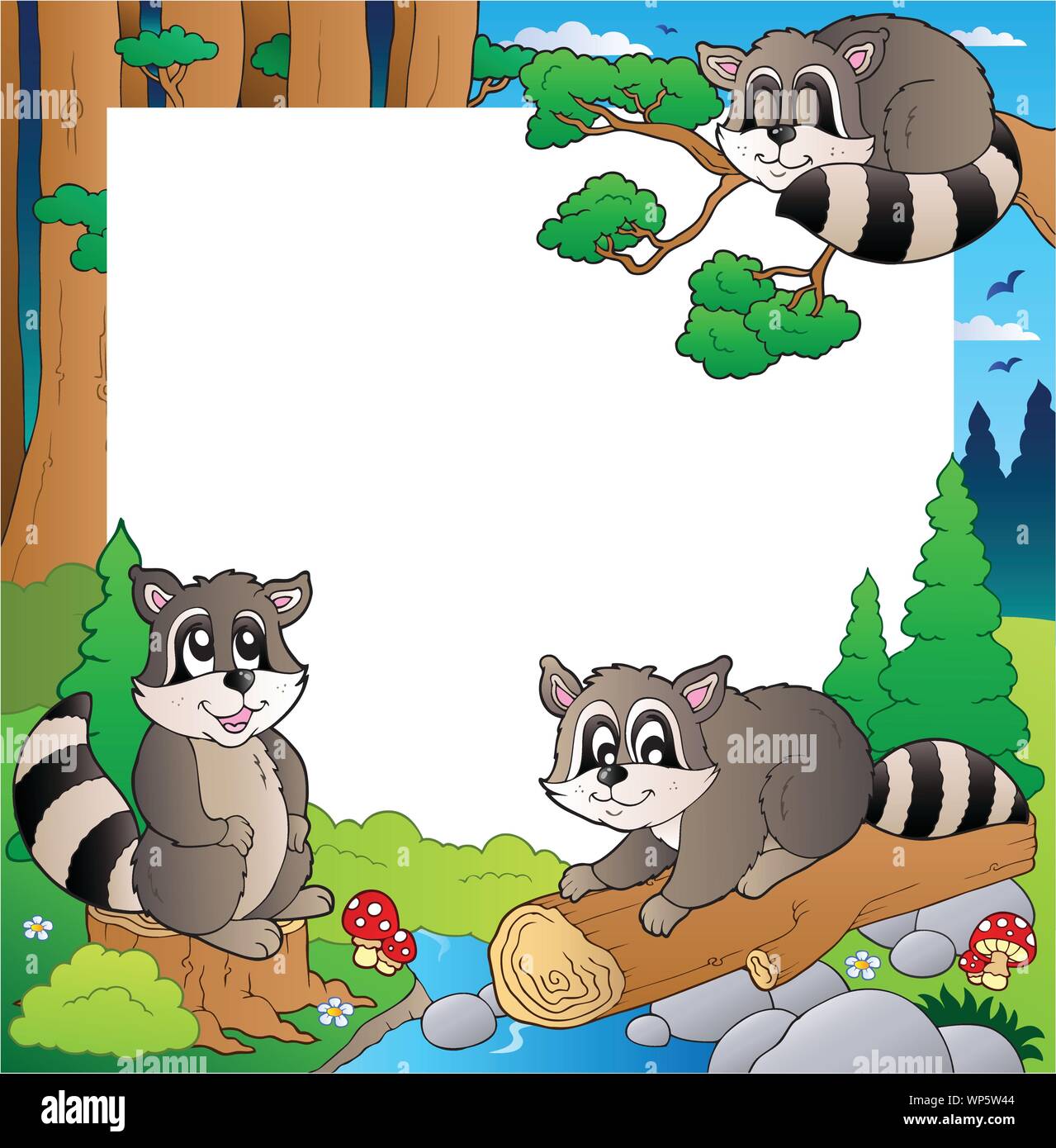 Frame with forest theme 4 Stock Vector Image & Art - Alamy
