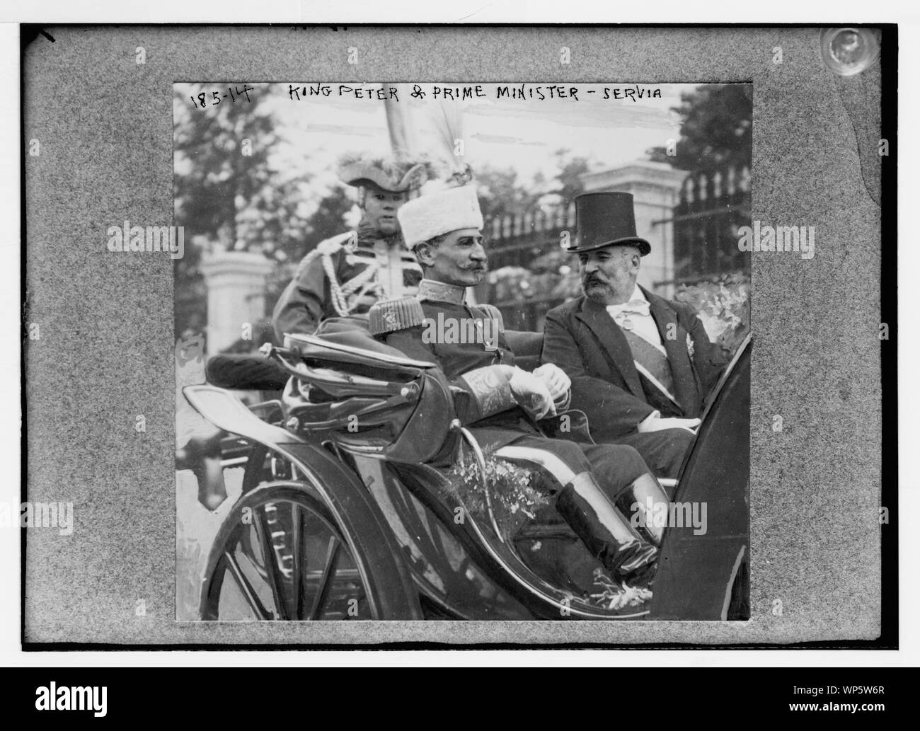 King Peter and the Prime Minister, in carriage Stock Photo - Alamy