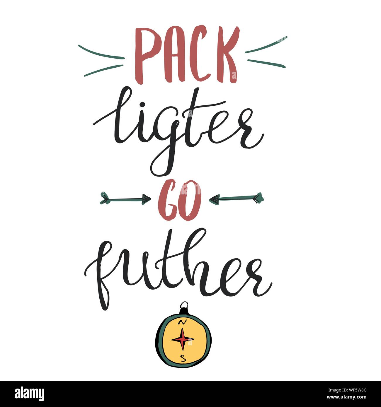 Adventure poster template with hand lettered inspirational phrase. Pack ...