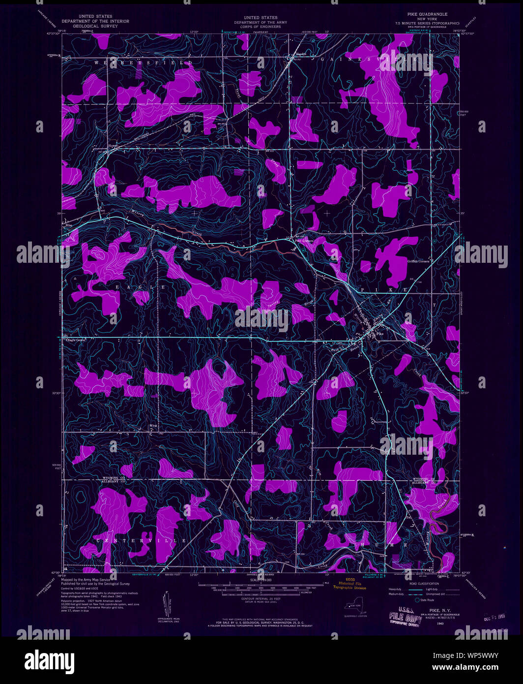 Map of pike new york hi-res stock photography and images - Alamy