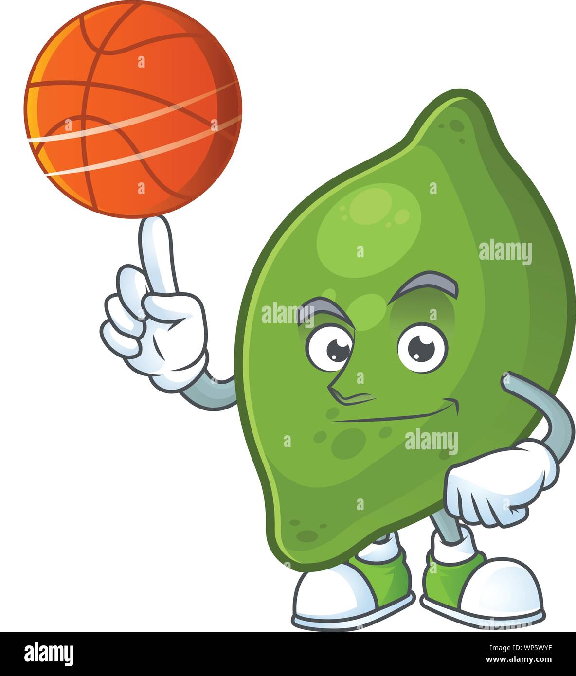 With basketball lime fruit character on white background Stock Vector ...