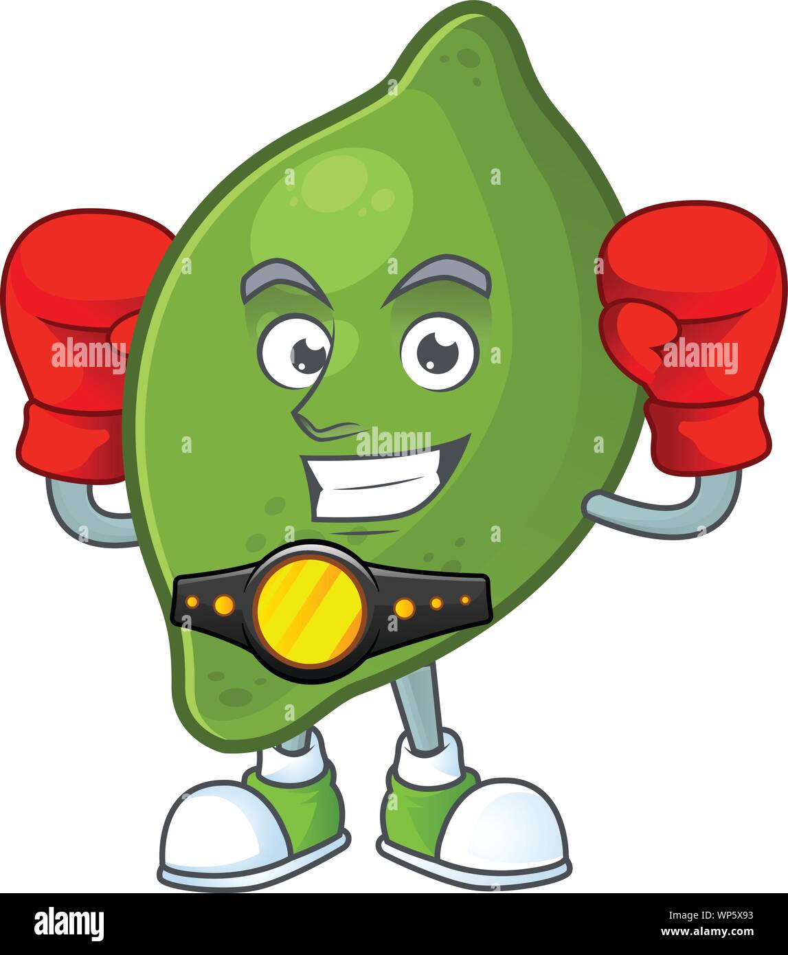 Boxing lime fruit character on white background Stock Vector Image ...