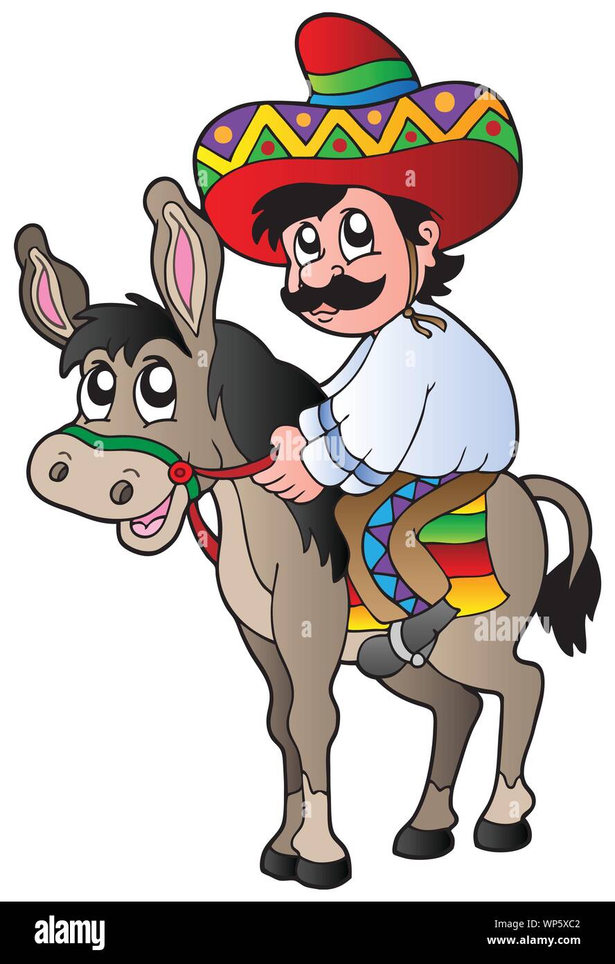 Mexican riding donkey Stock Vector Image & Art - Alamy