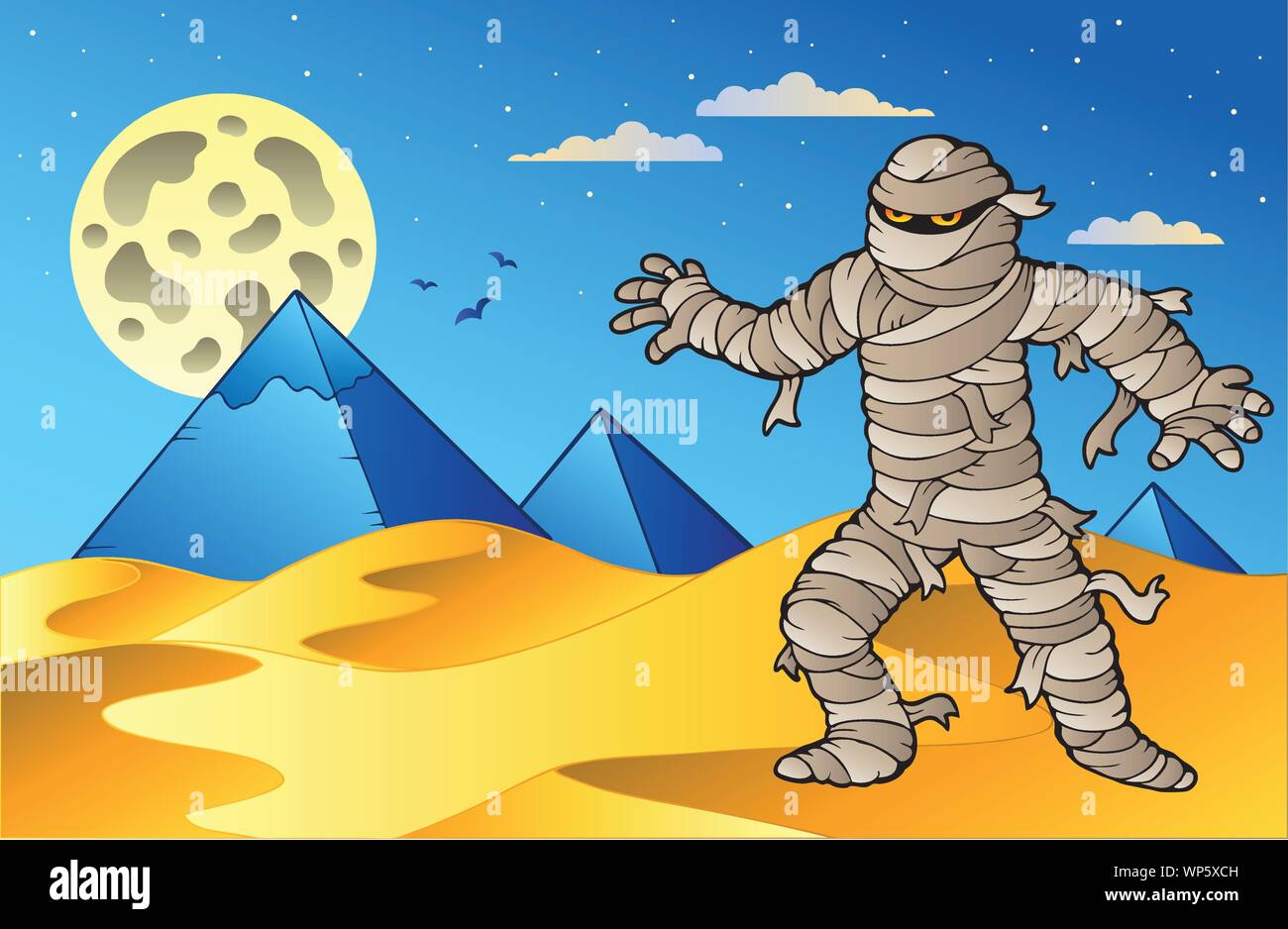 Night moon pyramids hi-res stock photography and images - Alamy