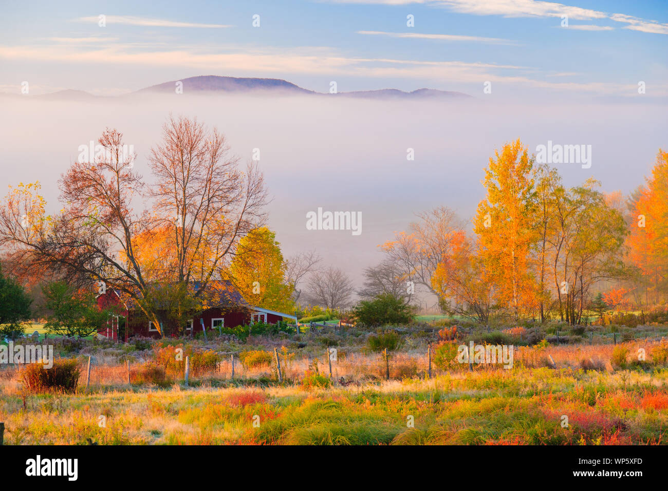 Rural country scene in the fall, Stowe, Vermont, USA Stock Photo - Alamy