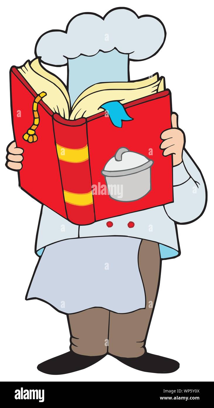 Chef reading cookery book Stock Vector Image & Art - Alamy