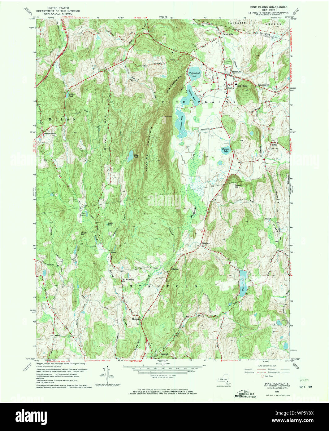 New York NY Pine Plains 129005 1960 24000 Restoration Stock Photo - Alamy