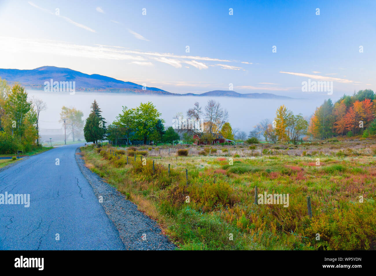 Rural country scene in the fall, Stowe, Vermont, USA Stock Photo - Alamy
