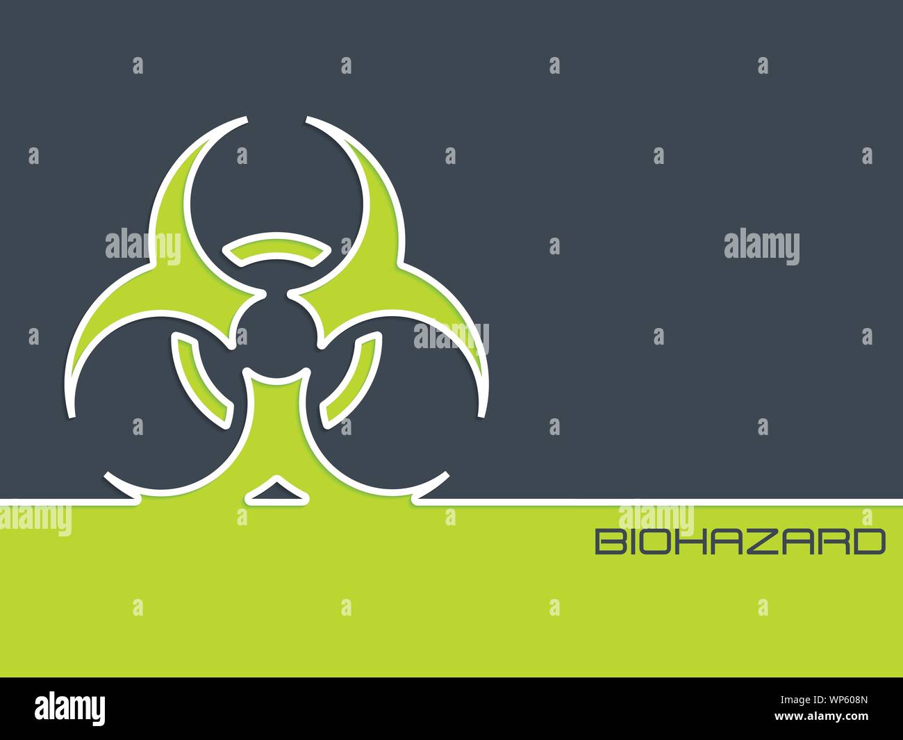 Bio hazzard sign on 2 color background with white stripe Stock Vector ...