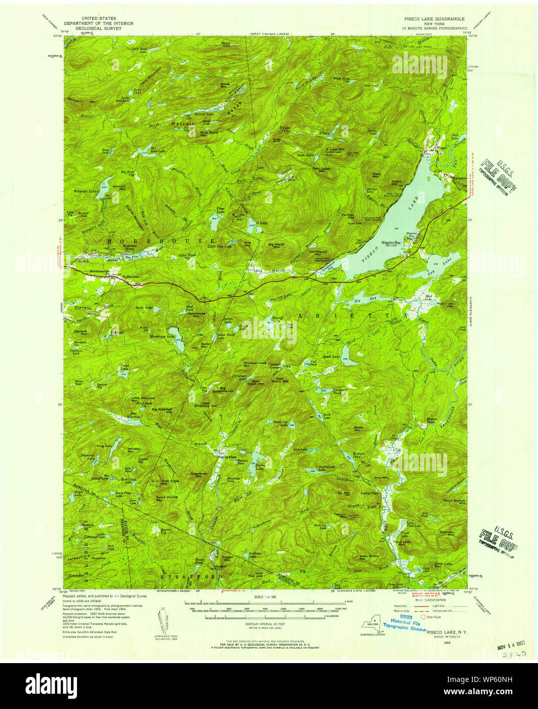 New York NY Piseco Lake 129020 1954 62500 Restoration Stock Photo - Alamy