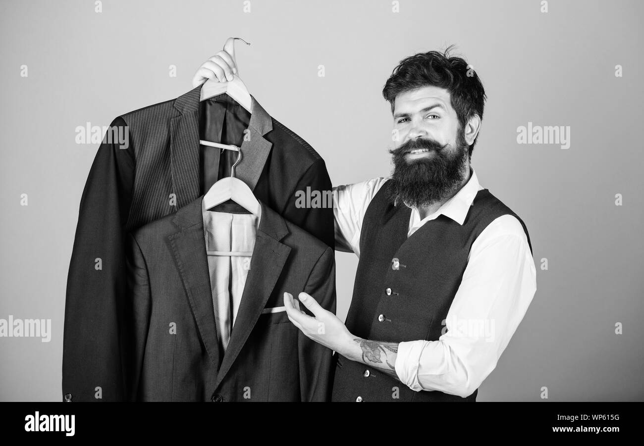 Mens wardrobe bearded man Black and White Stock Photos & Images - Alamy