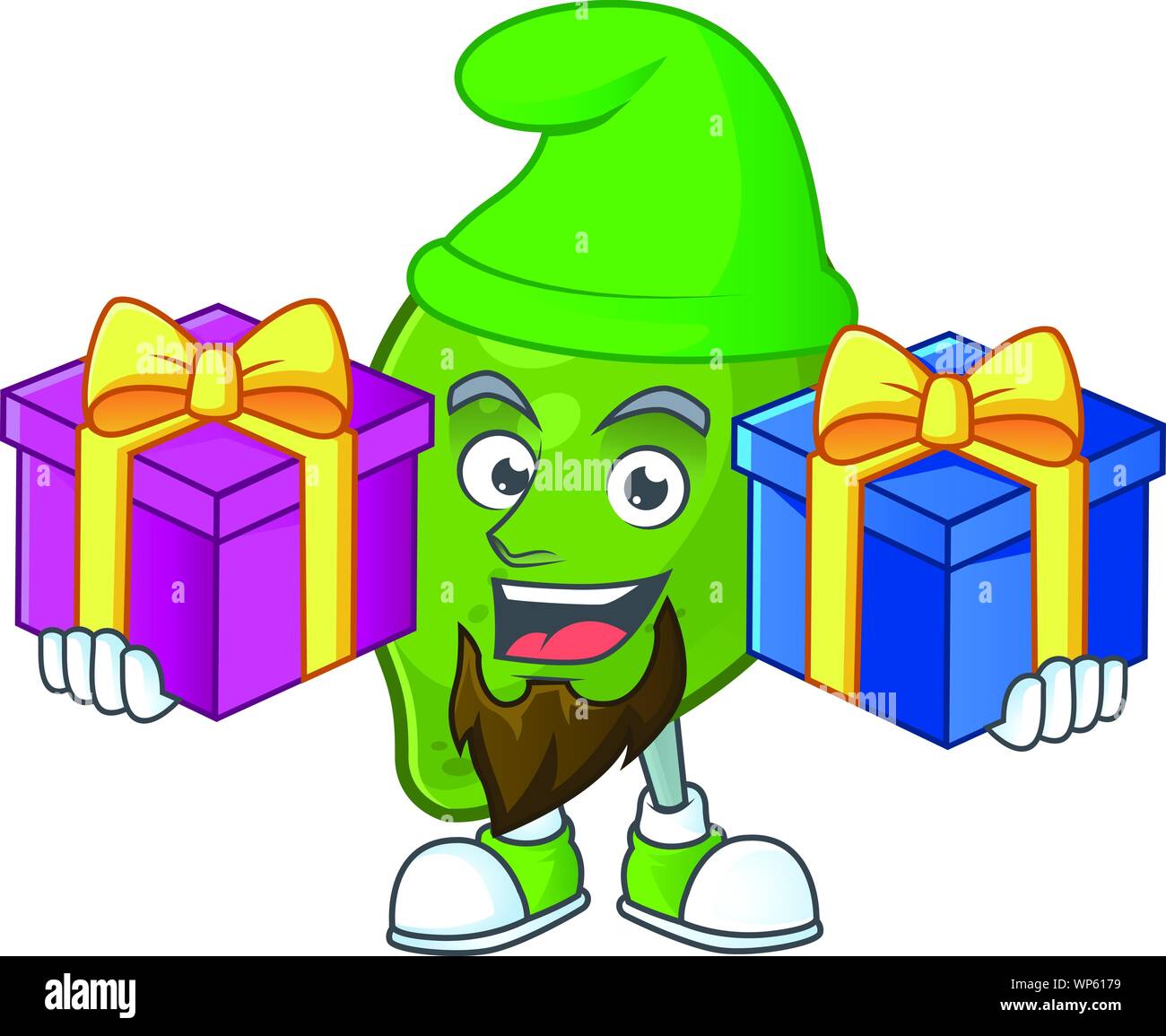 Bring two gifts fresh lime cartoon character for cuisine Stock Vector ...