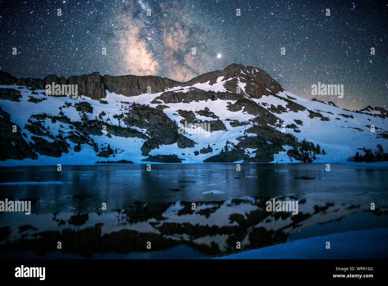 Milky Way over Round Top Peak Stock Photo - Alamy
