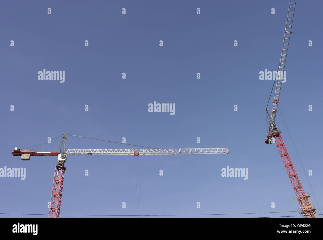Crane Tower on Sky Background Stock Photo - Alamy