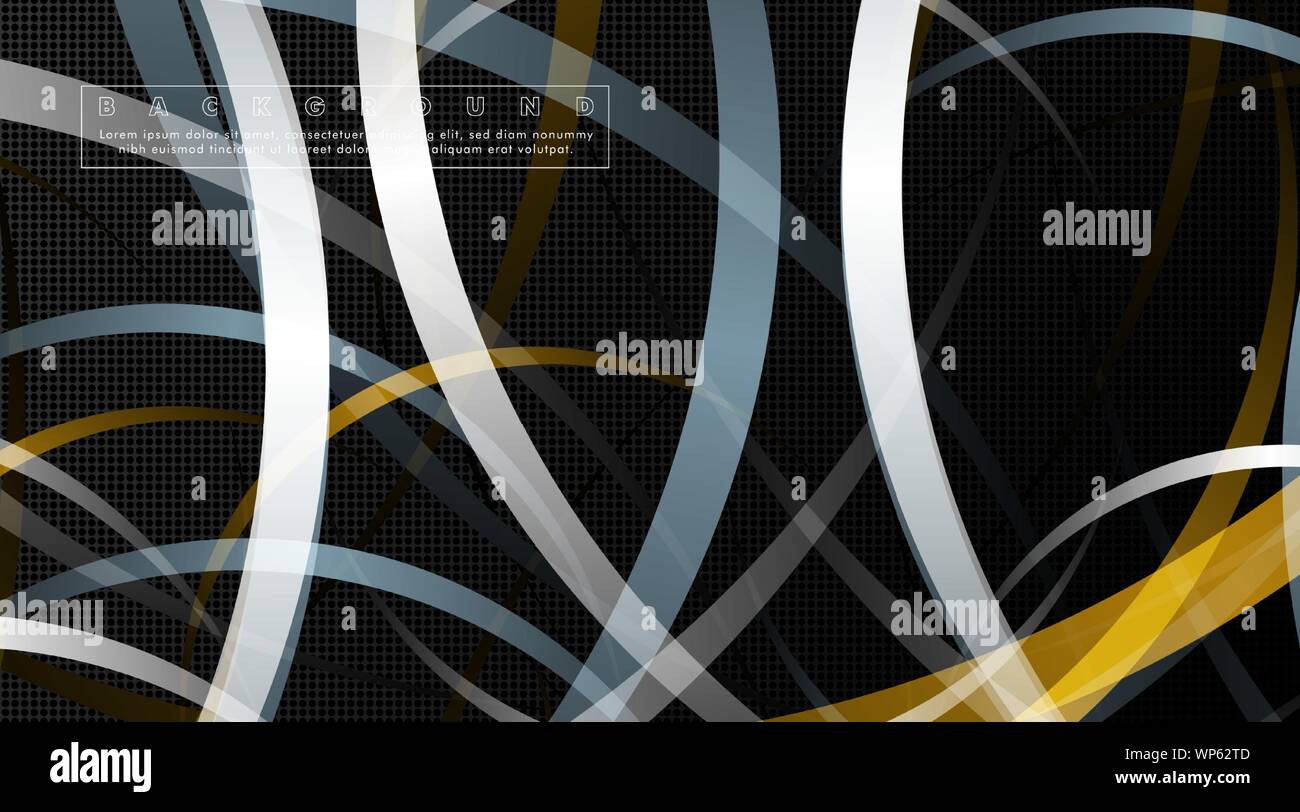 Curved abstract design with the background concept of a dark circle ...