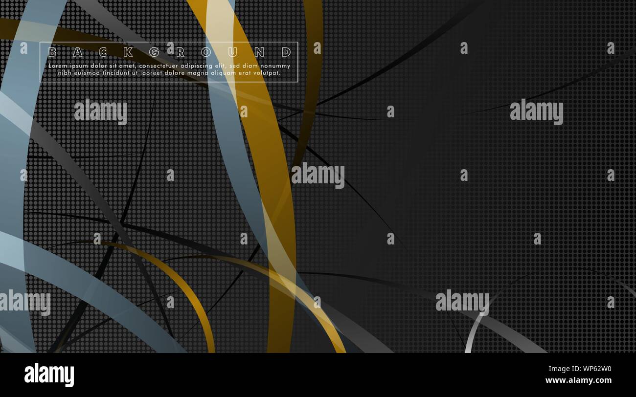 Curved abstract design with the background concept of a dark circle ...