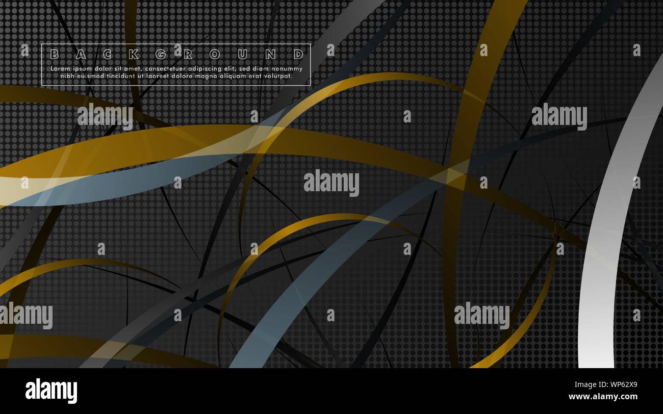 Curved abstract design with the background concept of a dark circle ...