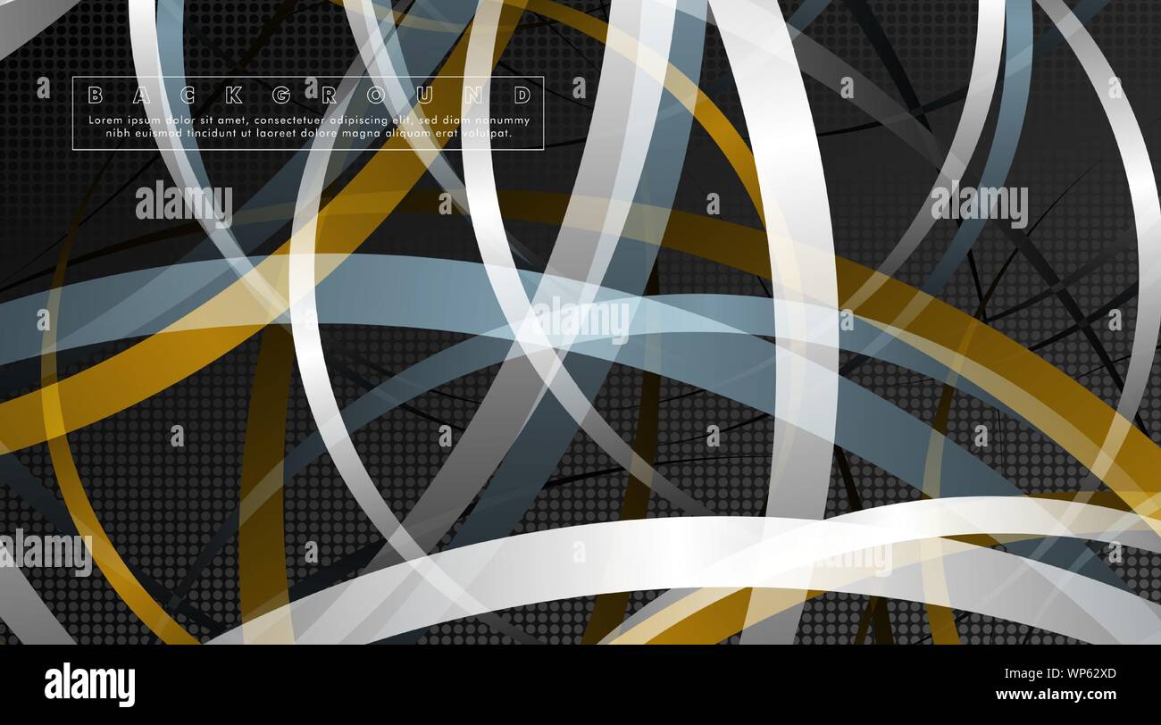 Curved abstract design with the background concept of a dark circle ...