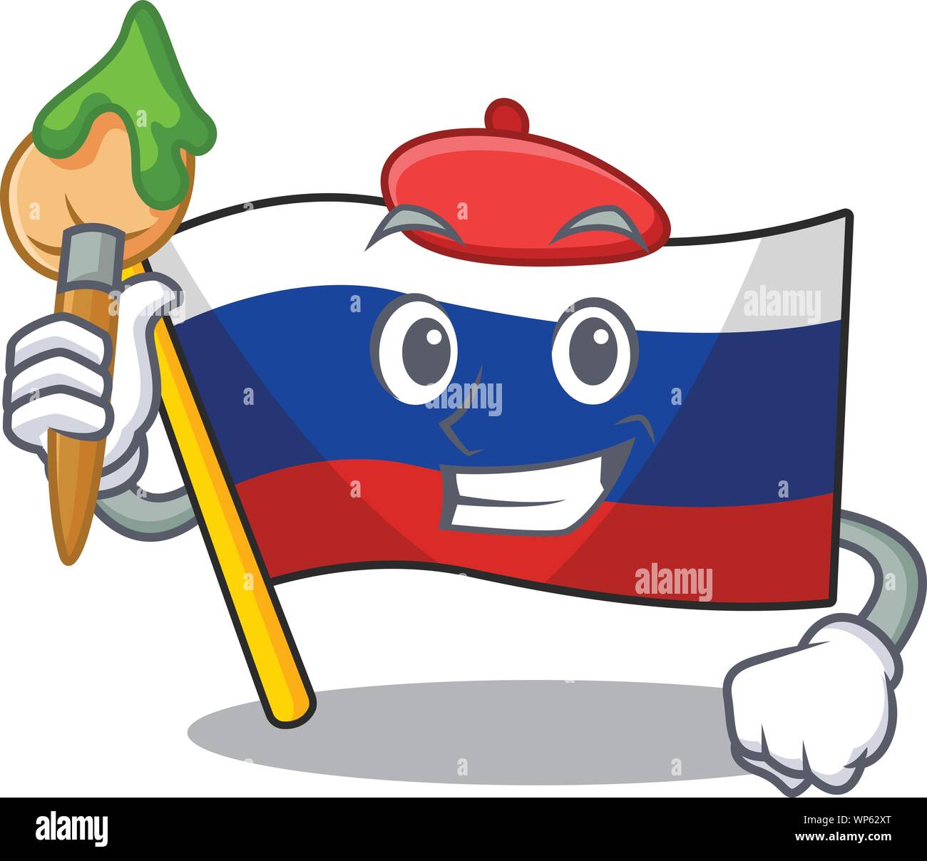 Artist russian mascot flag shaped on character Stock Vector Image & Art ...