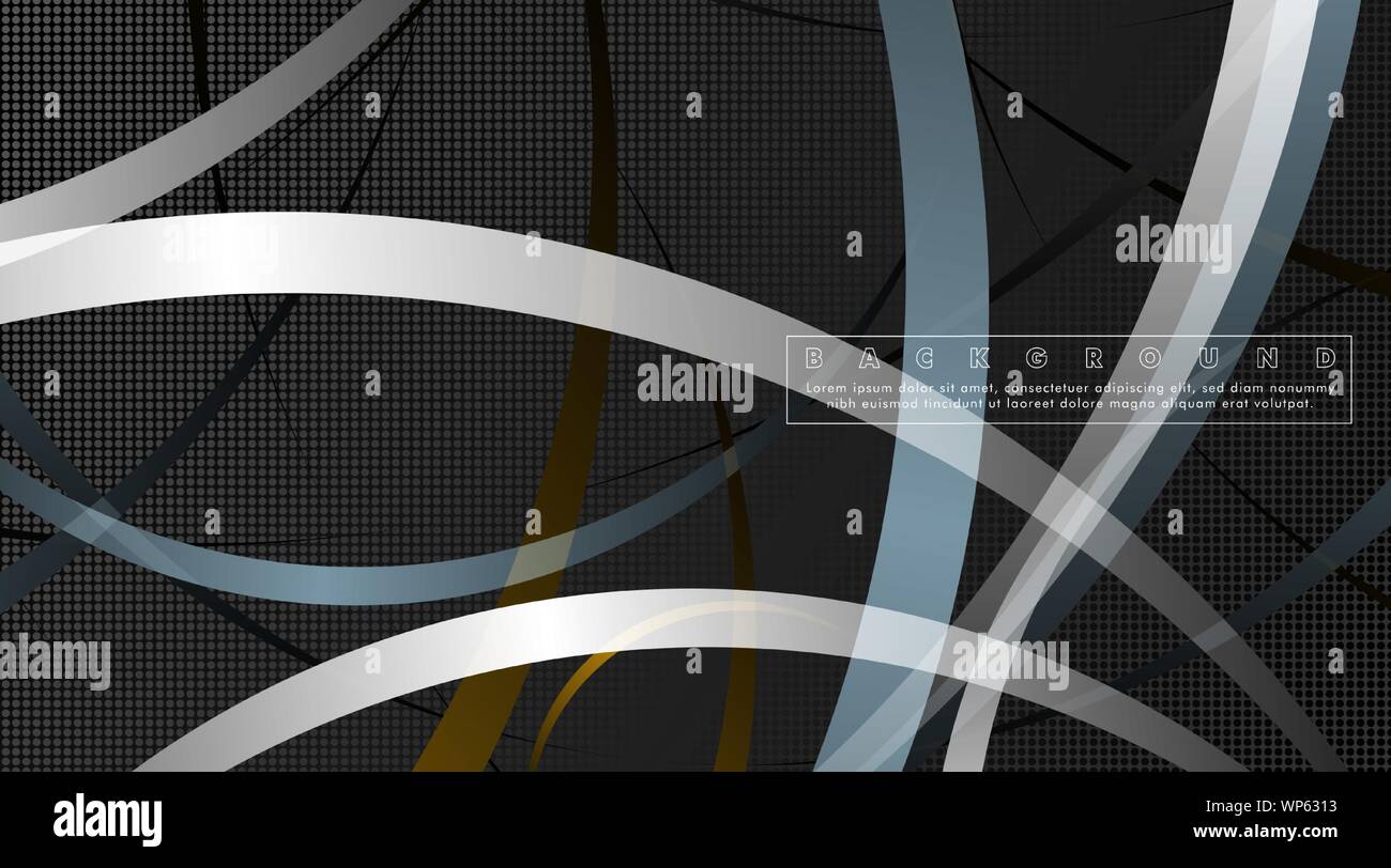 Curved abstract design with the background concept of a dark circle ...