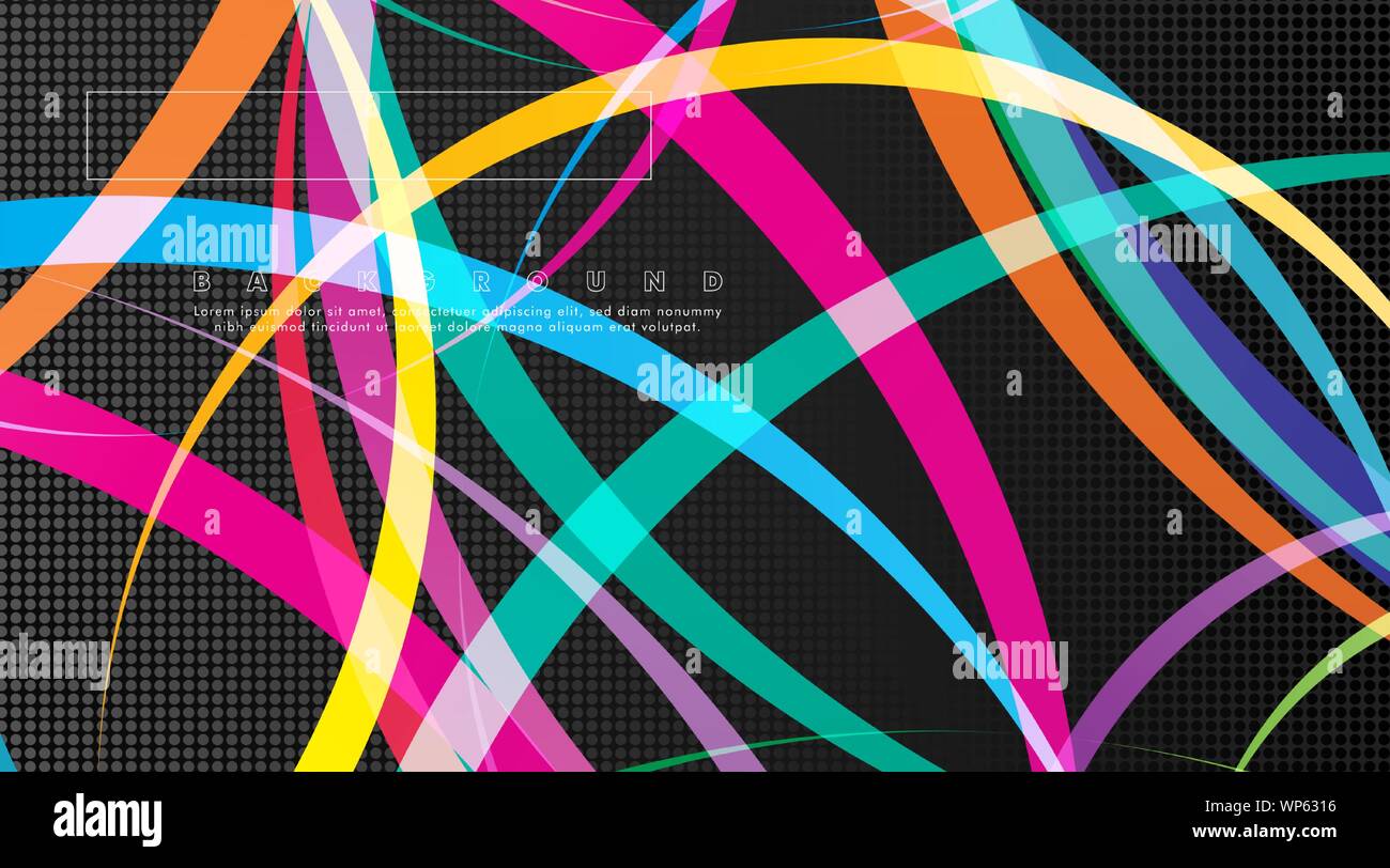 Curved abstract design with the background concept of a dark circle ...