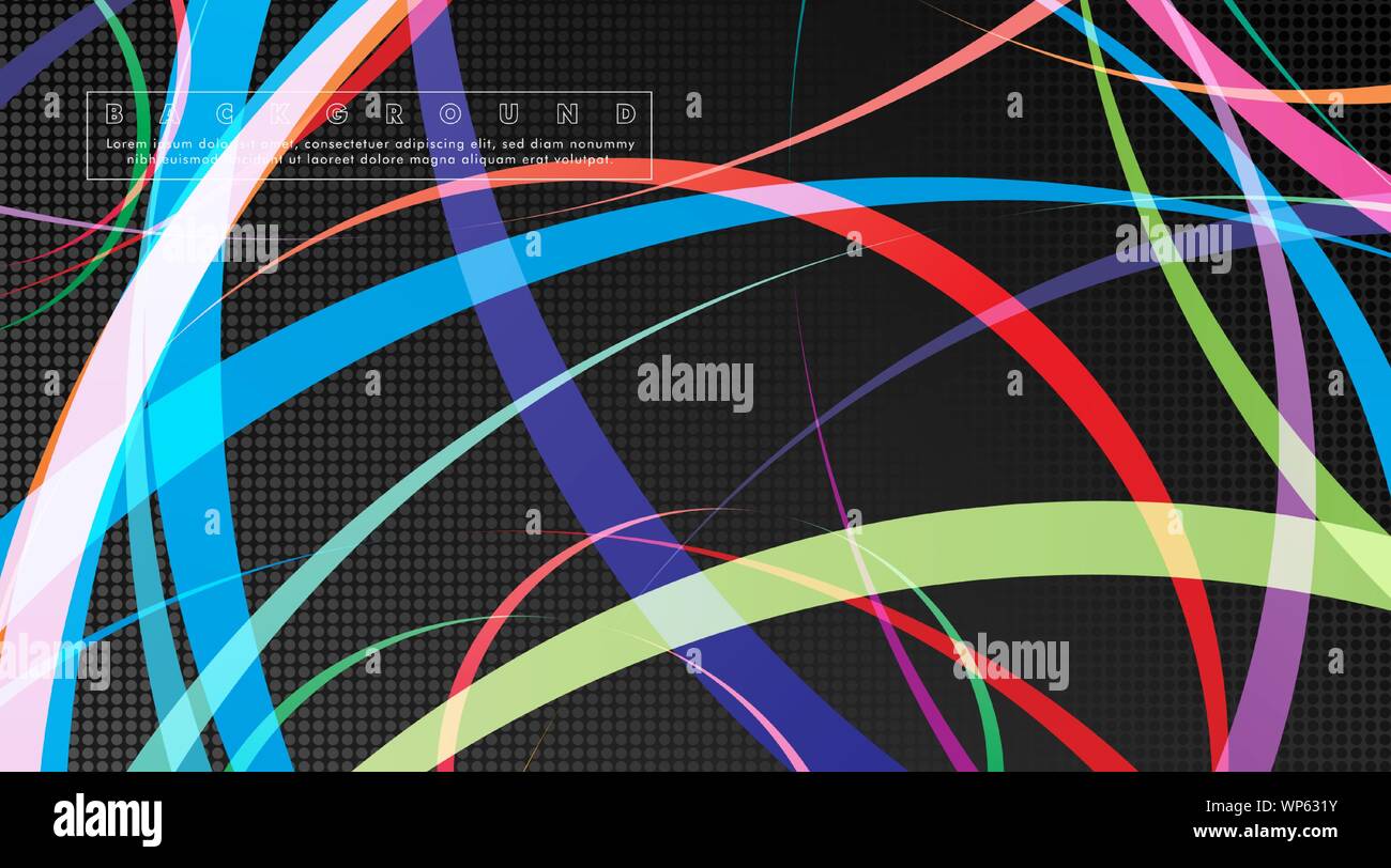 Curved abstract design with the background concept of a dark circle ...