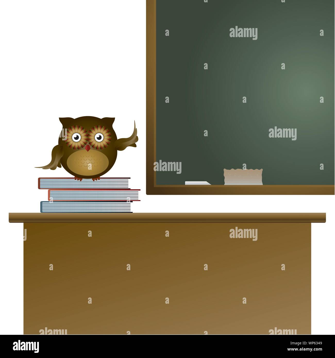 Owl in the classroom Stock Vector Image & Art - Alamy