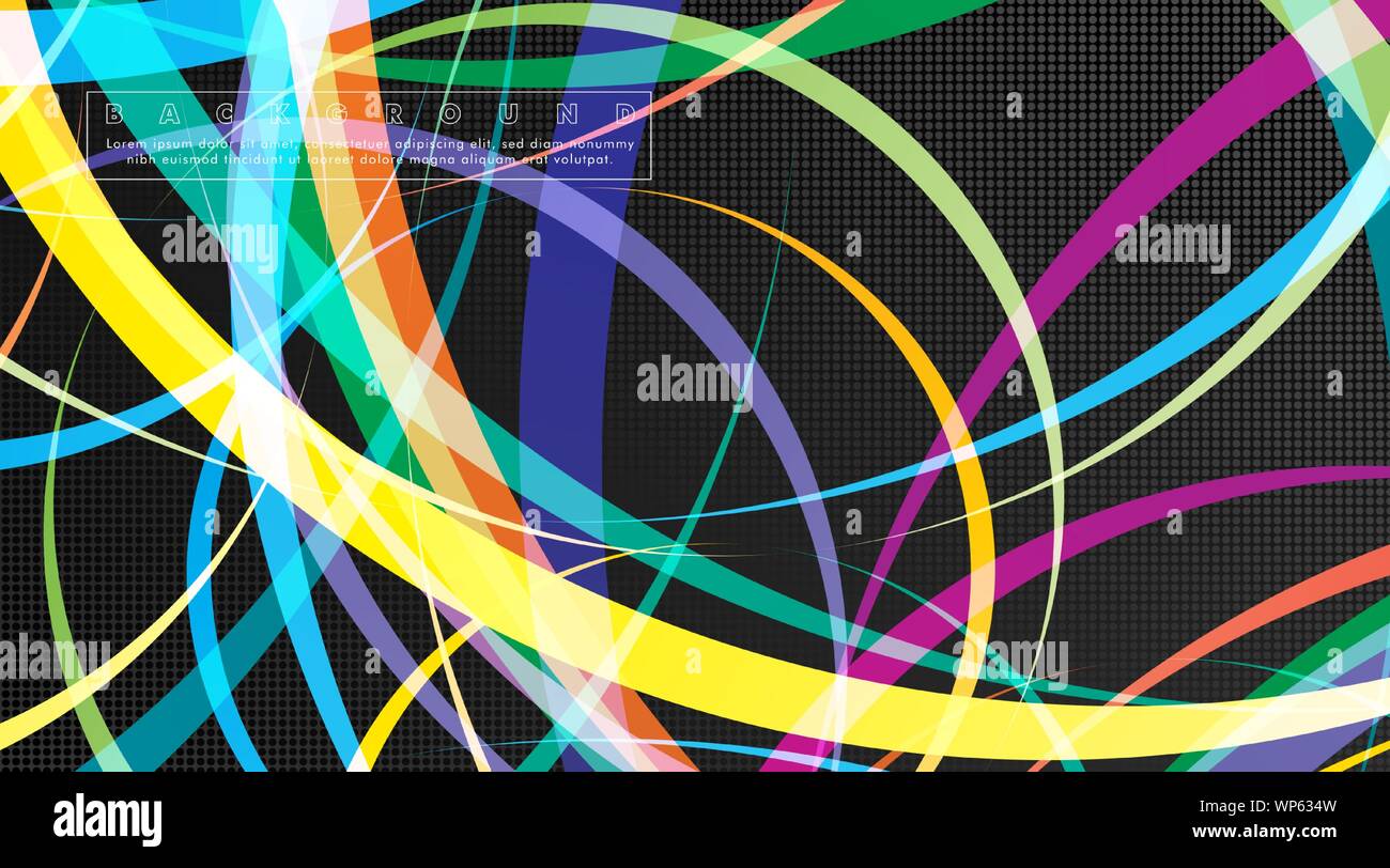 Curved abstract design with the background concept of a dark circle ...