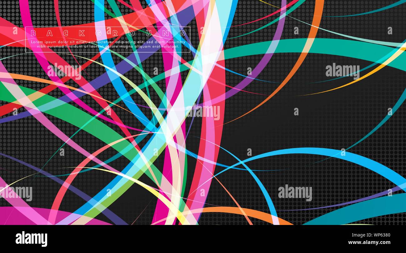 Curved abstract design with the background concept of a dark circle ...