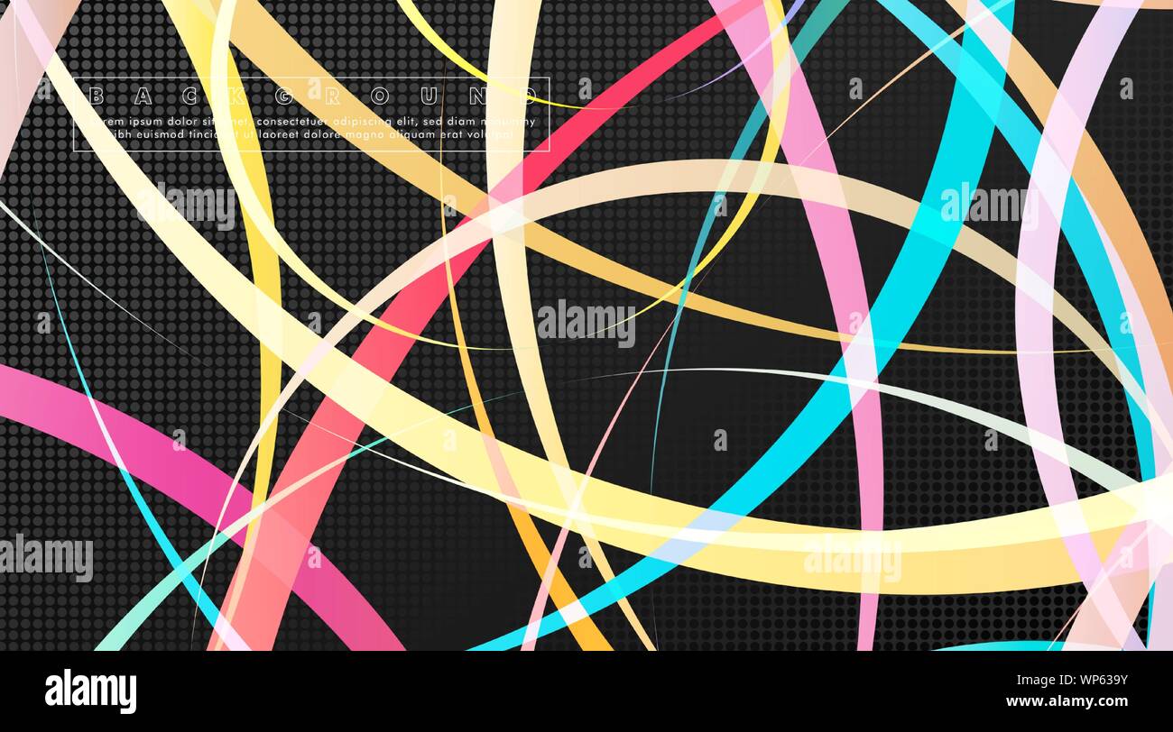 Curved abstract design with the background concept of a dark circle ...