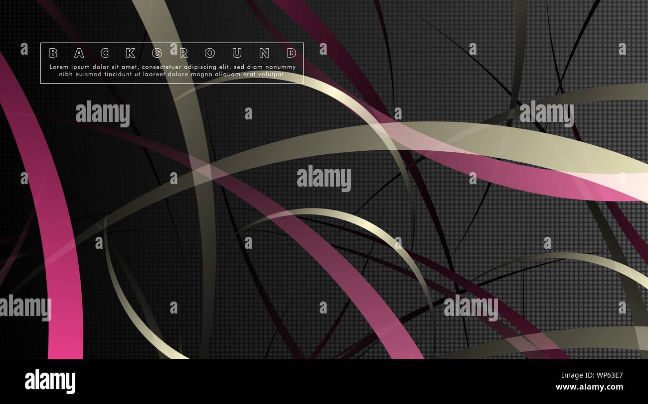 Curved abstract design with the background concept of a dark circle ...