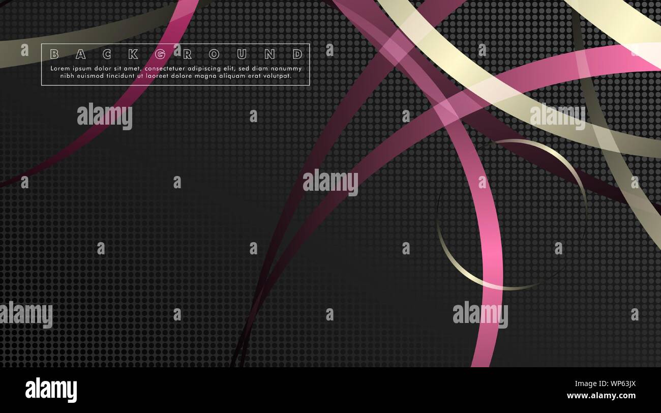 Curved abstract design with the background concept of a dark circle ...