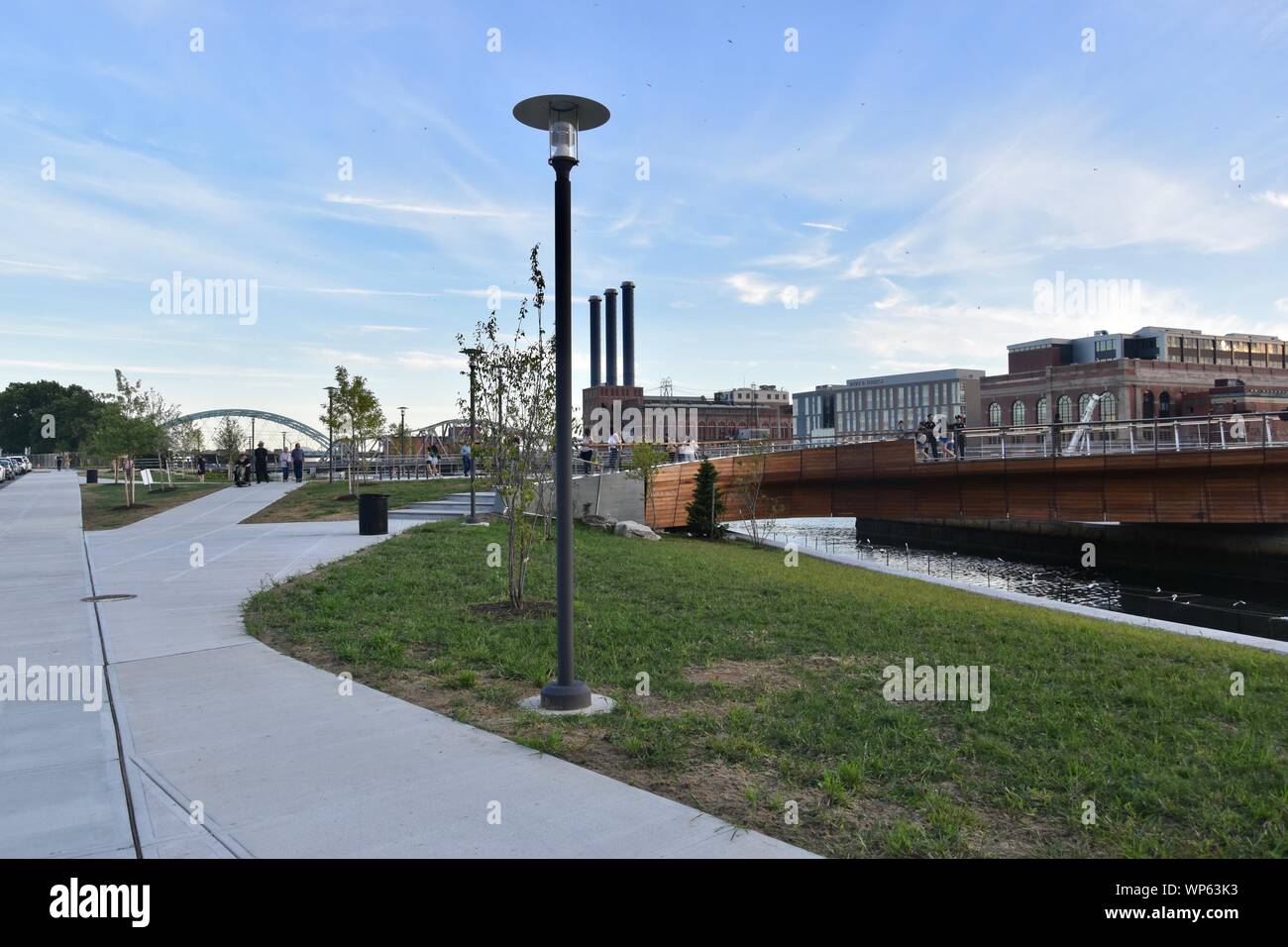 The new pedestrian bridge spanning the Providence River, Providence ...