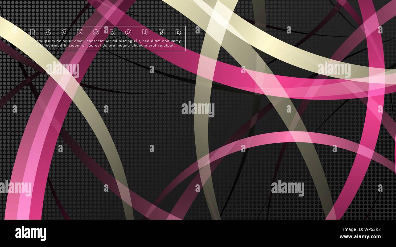 Curved abstract design with the background concept of a dark circle ...