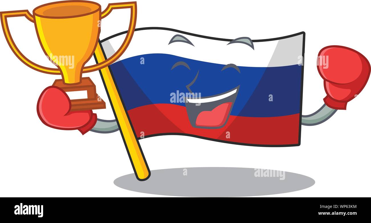 Boxing winner flag russia isolated in the cartoon Stock Vector Image ...