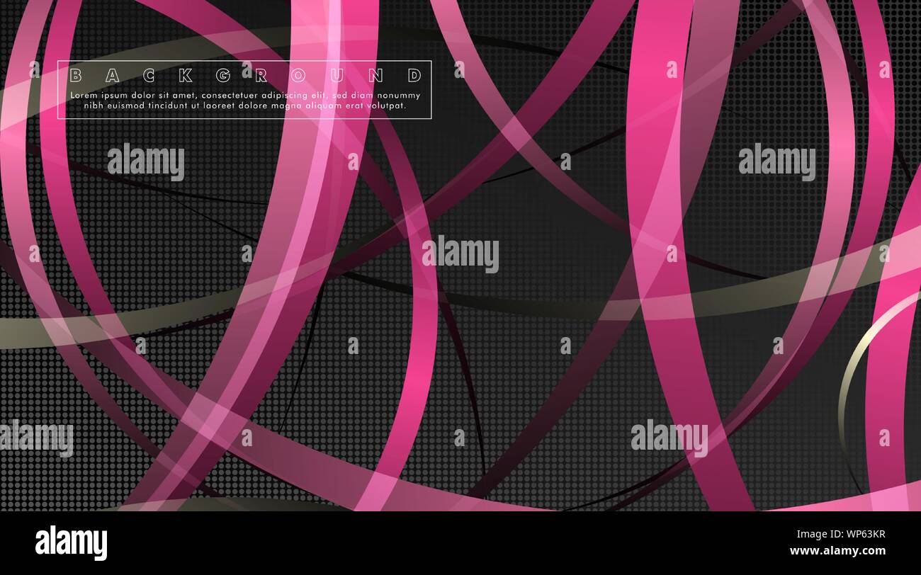 Curved abstract design with the background concept of a dark circle ...