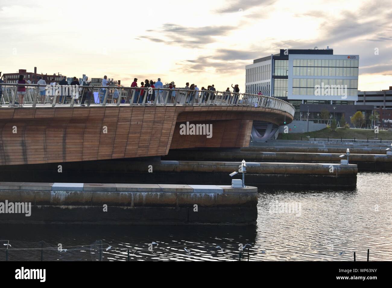 The new pedestrian bridge spanning the Providence River, Providence ...