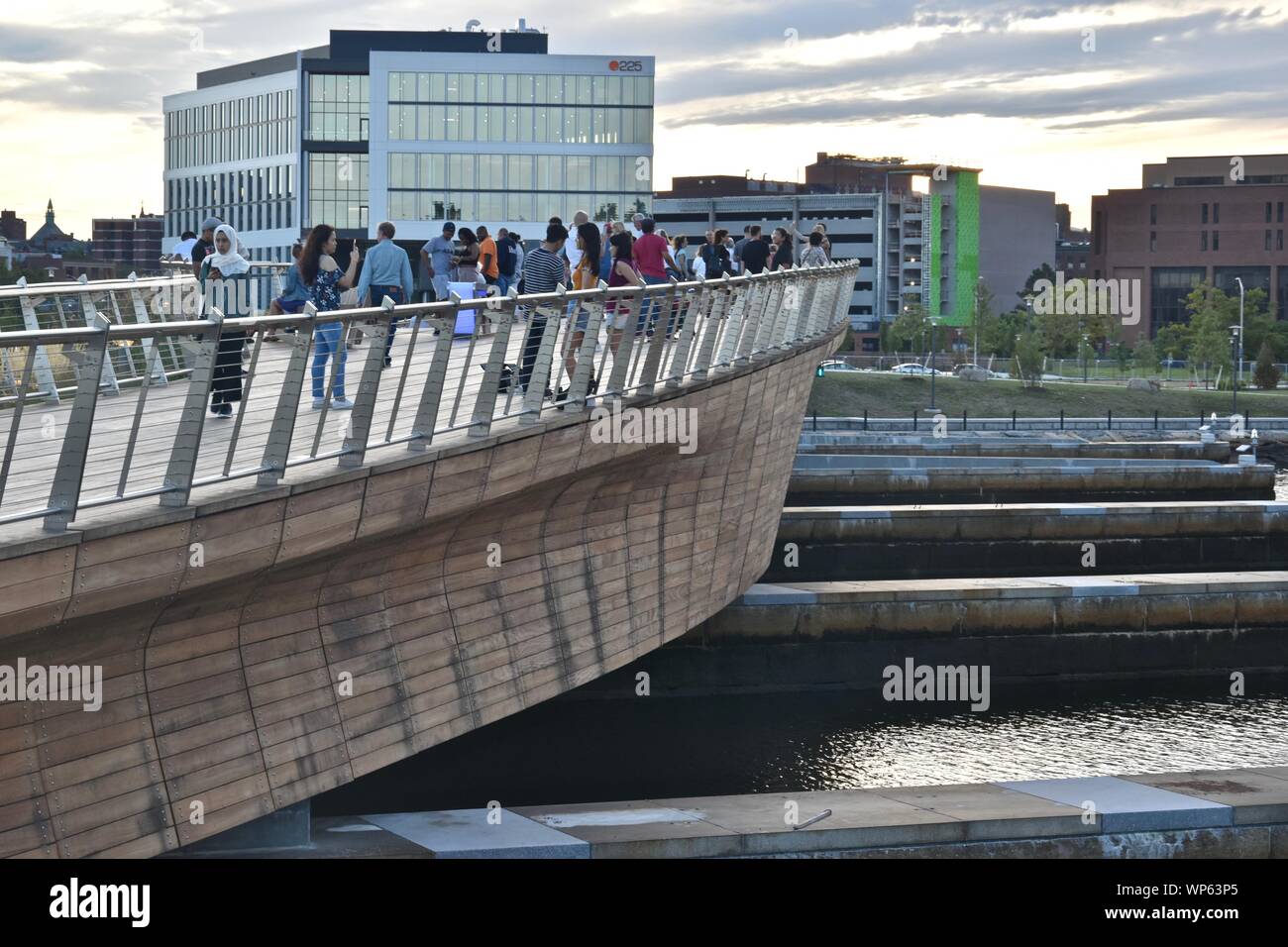 The new pedestrian bridge spanning the Providence River, Providence ...