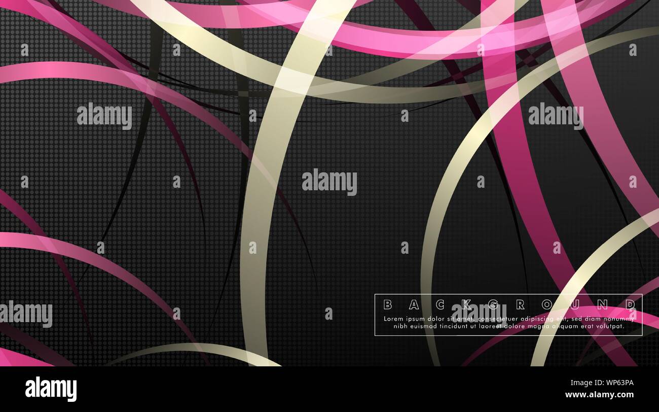 Curved abstract design with the background concept of a dark circle ...