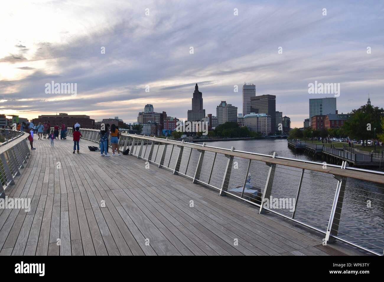 The new pedestrian bridge spanning the Providence River, Providence ...
