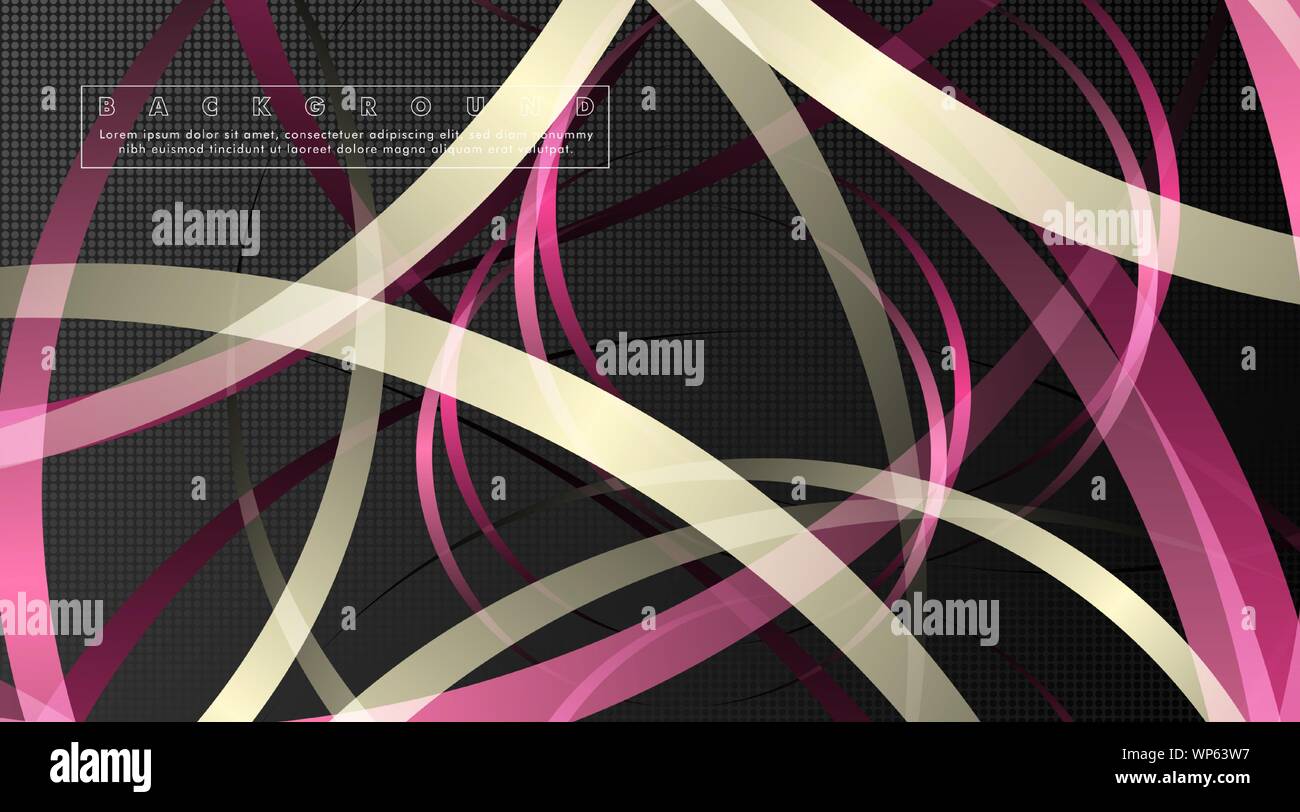 Curved abstract design with the background concept of a dark circle ...