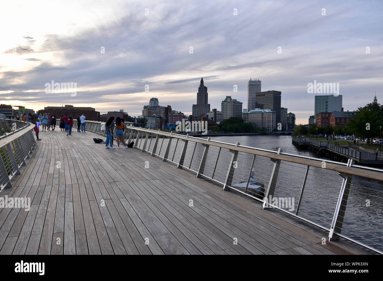 The new pedestrian bridge spanning the Providence River, Providence ...