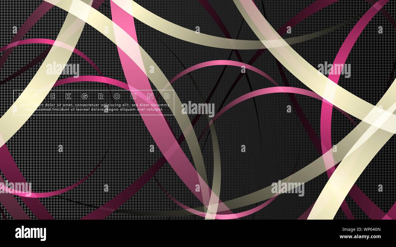 Curved abstract design with the background concept of a dark circle ...