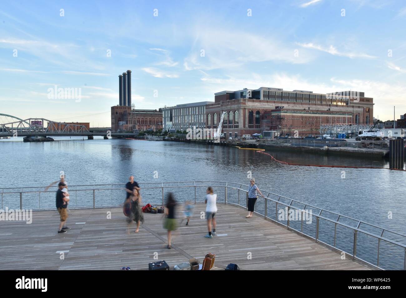 The new pedestrian bridge spanning the Providence River, Providence ...